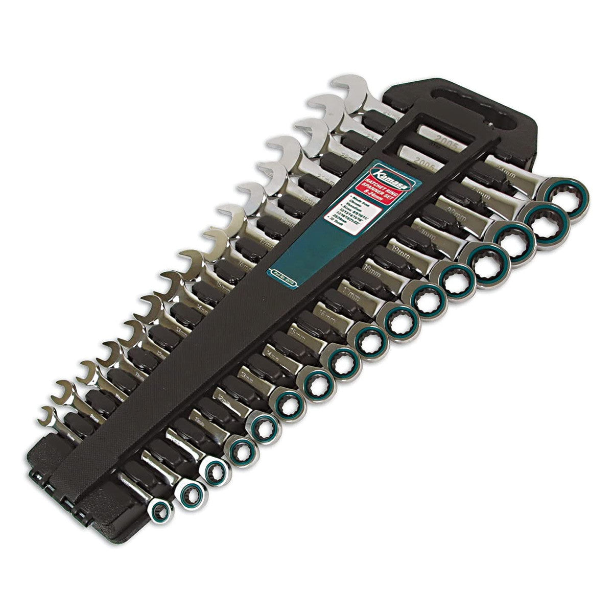 Kamasa 55774 Metric Ratchet Ring Spanner Set in Rack (16 Piece ...
